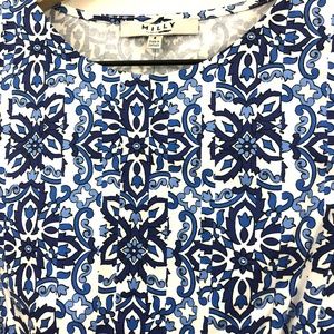 Milly | Tops | Nwt Milly For Designnation Blue White Tile Crop | Poshmark